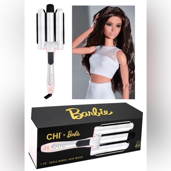 Barbie | Hair | Nwt Chi X Barbie Titanium 25 Triple Barrel Deep Waver ...
